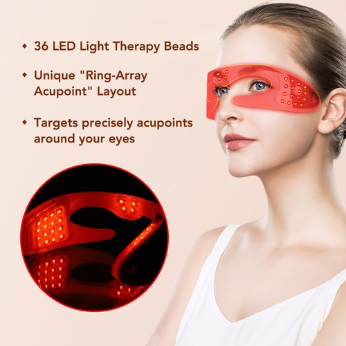 Red Light Therapy Eye Mask Wrinkle Eye Bag Removal Vibration Relief ...