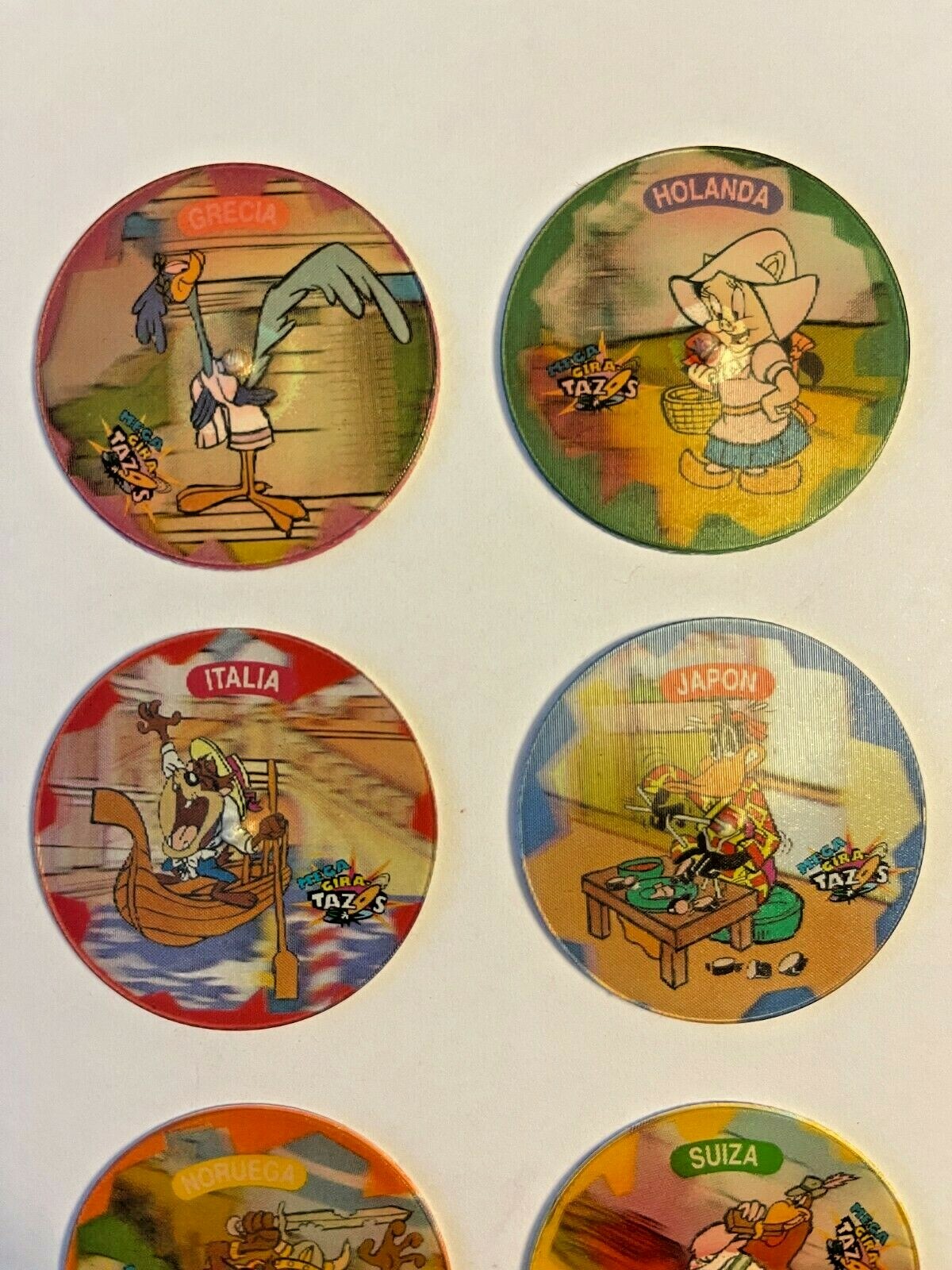 LOONEY TUNES TAZOS POGS FOREIGN 1990's RELEASE WARNER BROS RARE SPANISH ...