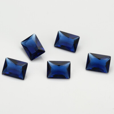 100pcs 2x3~10x12mm Rectangle Blue Loose Glass Gemstone Machine Cut | eBay