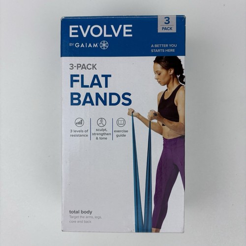 Evolve By Gaiam 3 Pack Flat Bands 3 Levels of Resistance Exercise New Open Box | eBay