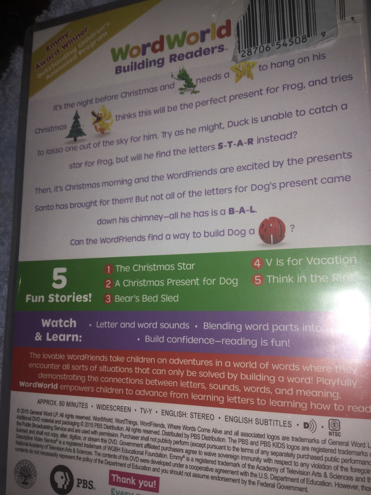 WordWorld Merry Christmas PBS Kids Building Readers DVD Holiday Dog ...