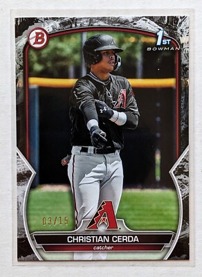 2023 Bowman Prospects Christian Cerda Black Border /15 #BP-56 ...