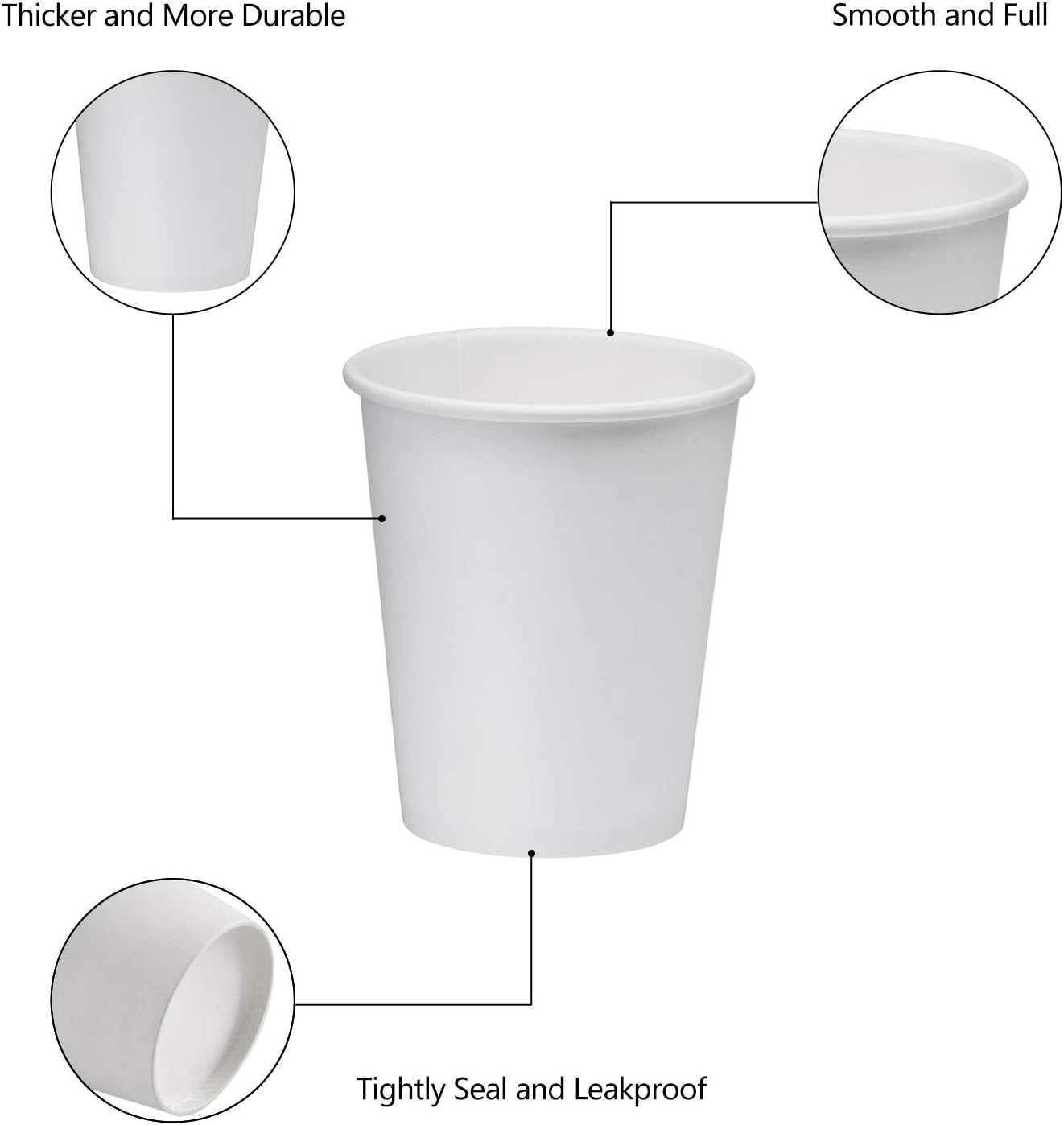 Disposable Paper Coffee Cups 344Pk, 8Oz Paper Party Cups Bulk Value ...