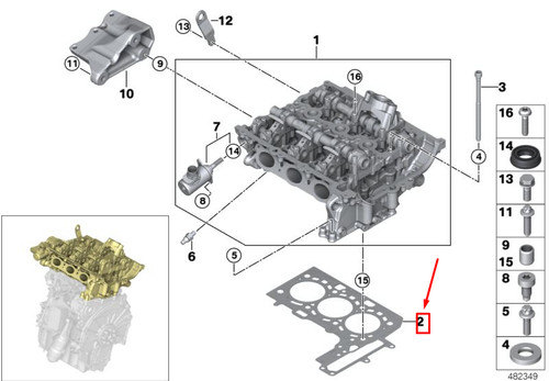 NEW MINI COOPER F56 ENGINE CYLINDER HEAD GASKET 8630683 11128630683 ...