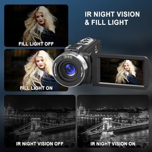 8K 64MP Video Camera Camcorder with IR Night Vision Vlogging Camera ...