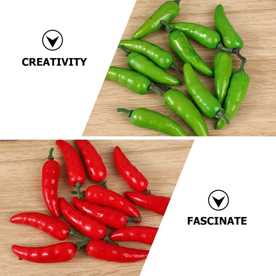40 Pcs Simulation Pepper Model Fake Prop Small Peppers Chili Decor ...