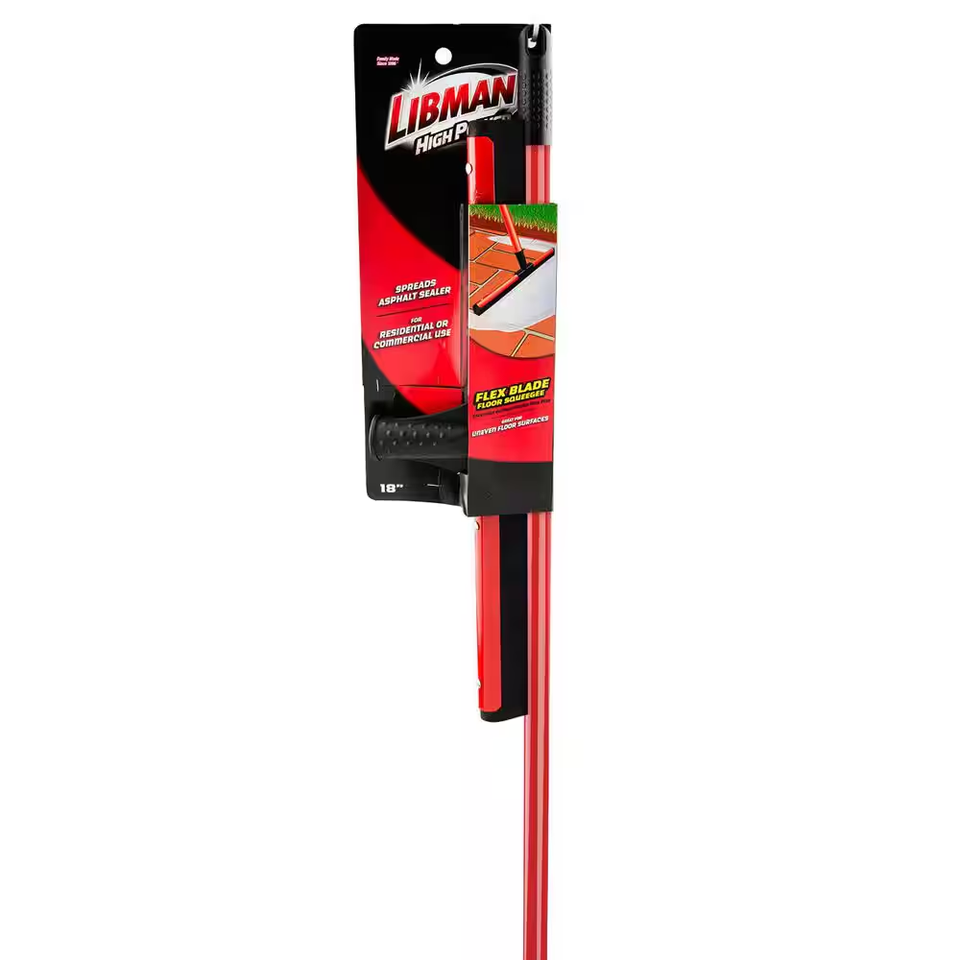 18 In. High Power Flex Foam Blade Floor Squeegee with 4.6 Ft. Steel ...