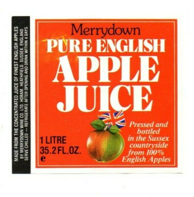 England - Vintage Label - Merrydown Wine, Horam - Pure English Apple ...