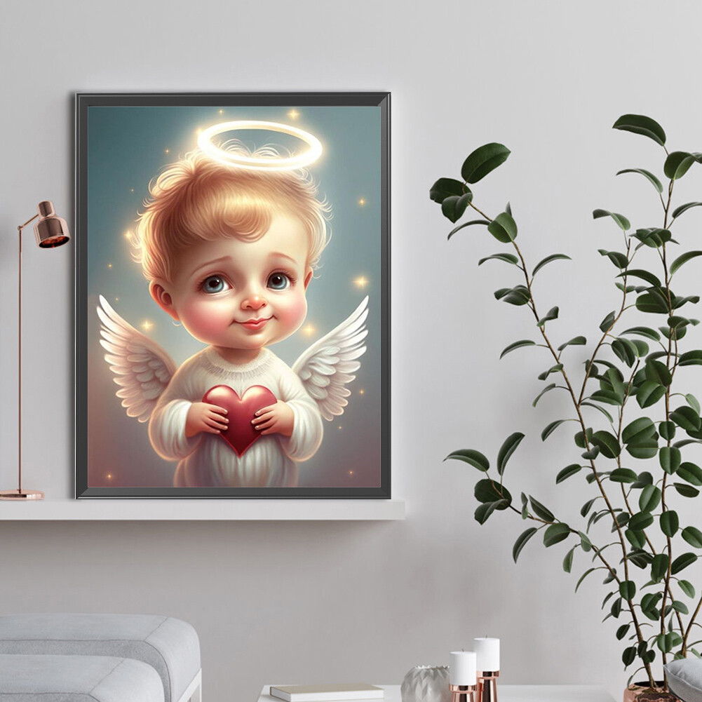 5D DIY Full Round Drill Diamond Painting Angel Child Kit Home Decor Art ...