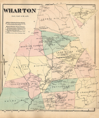 1872 Map of Wharton Township Fayette County PA | eBay