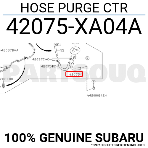 42075XA04A Genuine Subaru HOSE PURGE CTR 42075-XA04A | eBay