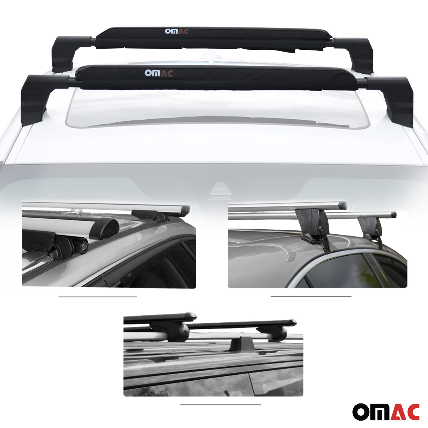 28" Roof Rack Pads Surfboard Windsurf Crossbar Pads for Saturn Black 2 ...