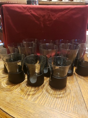 Set of 13 Vintage Corning Pyrex Glass-Snap Smoke Gray Glasses with ...