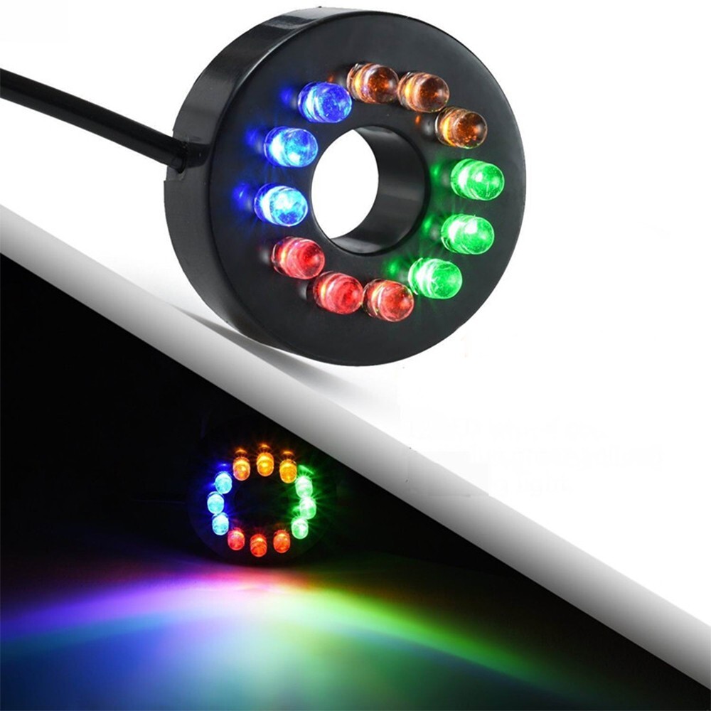 12-LED Red Green Blue Yellow Colorful Submersible Fountain Ring LED ...
