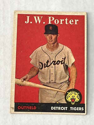 Vintage 1958 Topps J.W. Porter Baseball Card #32 Detroit Tigers EX-MT ...