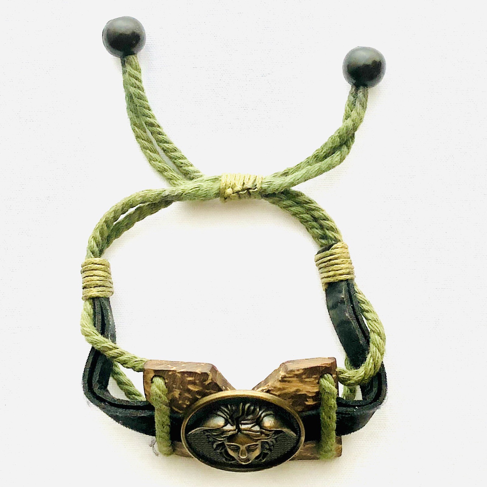 Leather Cuff Bracelet Greek God Angel Goth Moto Punk Jewelry Adjustable ...