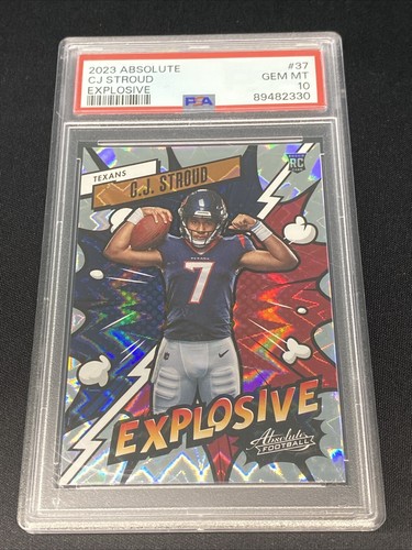 2023 Panini Absolute Football #37 C.J. Stroud Explosive Rookie PSA 10 ...