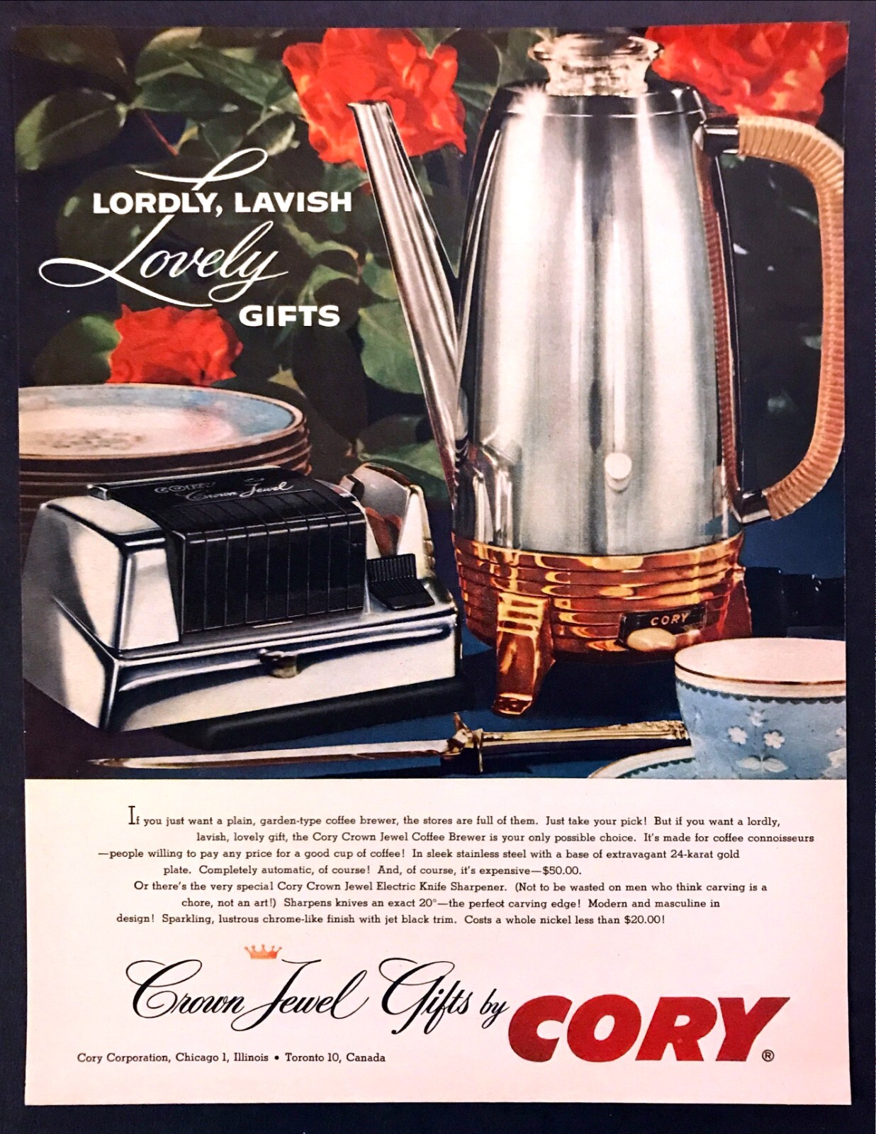 1954 Cory Coffee Pot Percolator & Knife Sharpener Gifts photo vintage ...