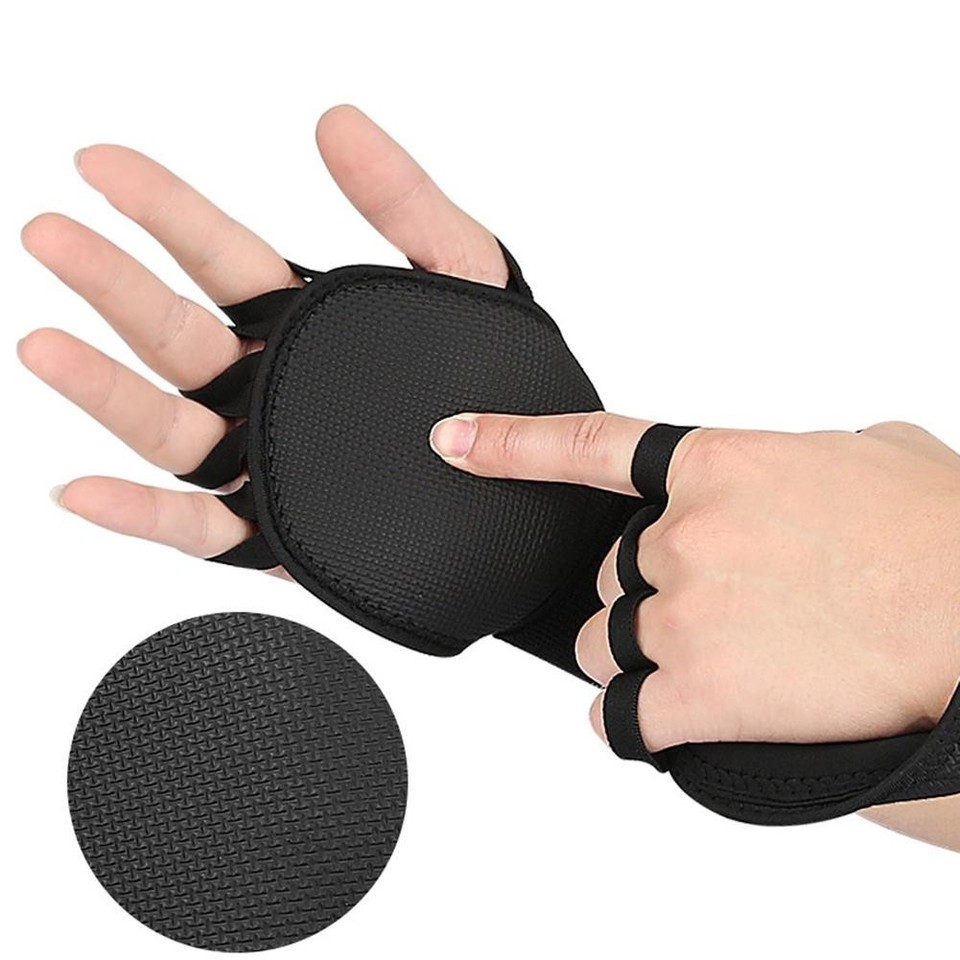 Gym Hand Grips Embossed Neoprene Rubber Polyester Fabric Shock ...