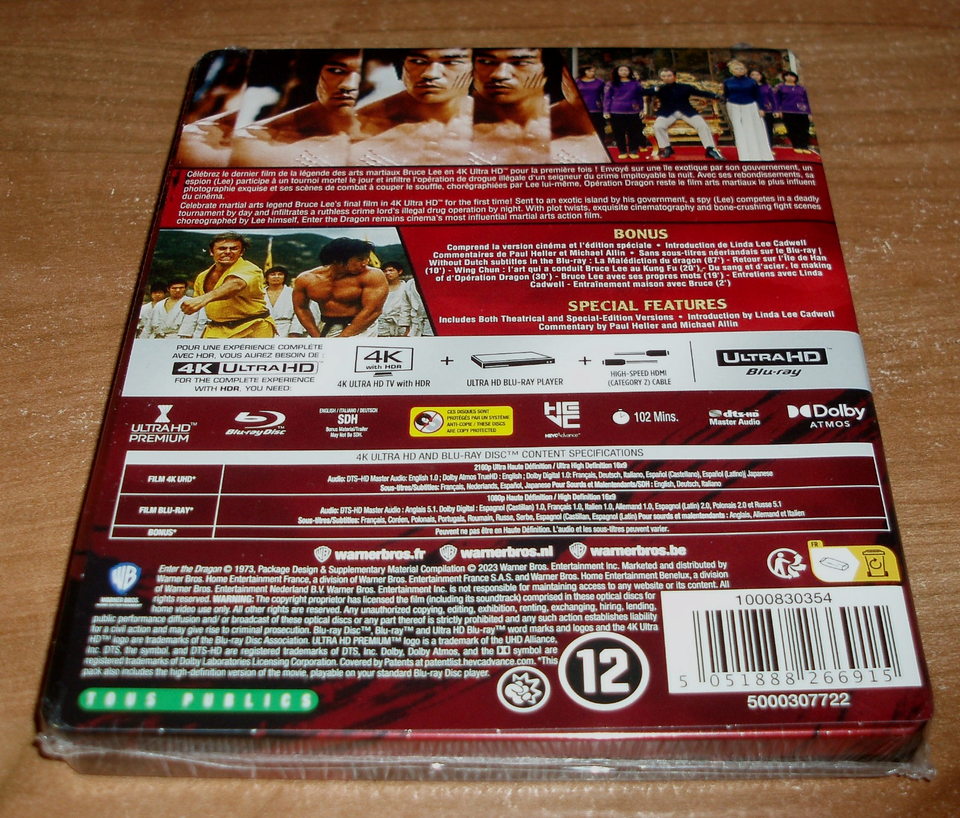Operation Dragon (Enter The Dragon) 4K UHD + Blu-Ray Steelbook New ...