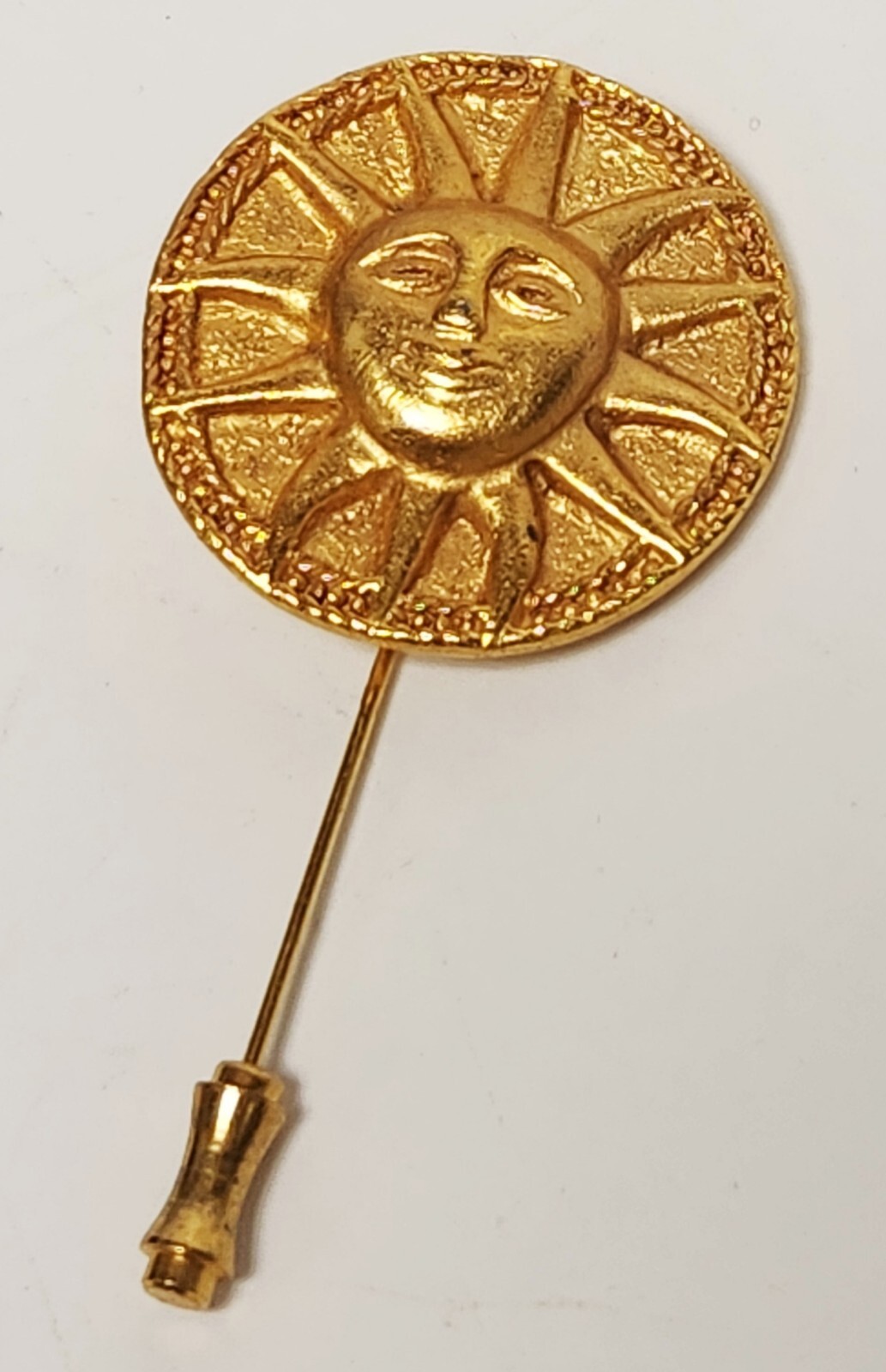 Vintage Brushed Gold Tone Celestial Sun Goddess / Sun King Stick Pin 2 ...