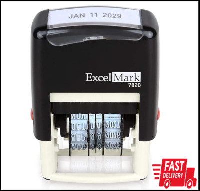 Self-Inking Rubber Date Stamp - Shipping, Receiving, Expiration, Due ...