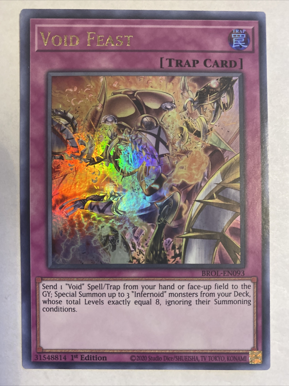 Yugioh! Void Feast - BROL-EN093 - Ultra Rare - 1st Edition Near Mint ...