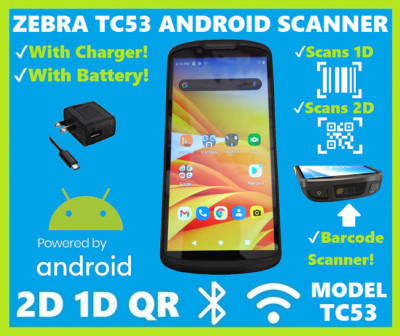 Zebra TC53 Wireless Handheld, Android 13, 2D/1D/QR Barcode Scanner ...