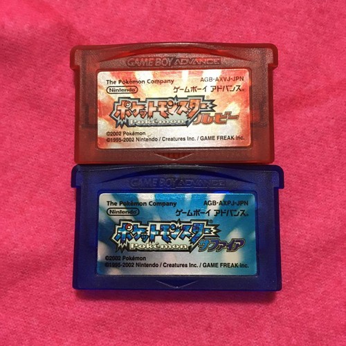 Nintendo Gameboy Advance GBA pokemon Ruby and Sapphire set Japnaese ...