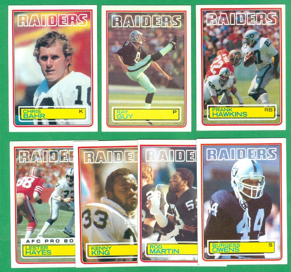 1983 TOPPS LOS ANGELES RAIDERS TEAM SET SB MARCUS ALLEN RC | eBay