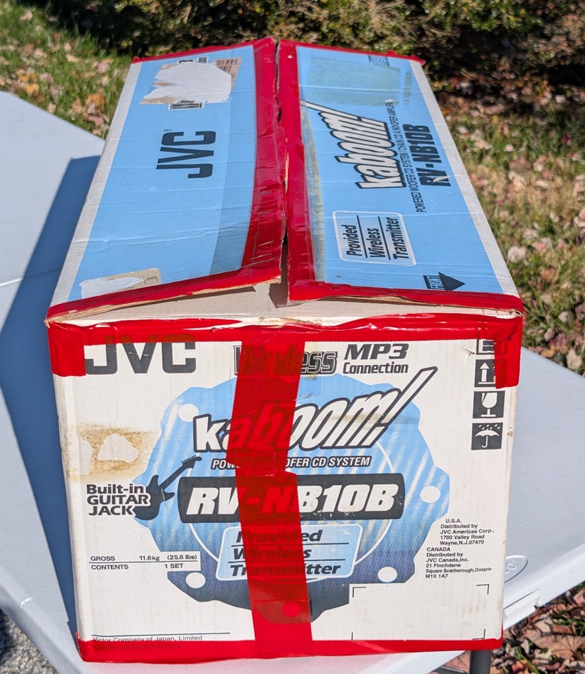 JVC RV-NB10B Kaboom Subwoofer AMFM CD & Tape Boombox Ghetto Blaster ...