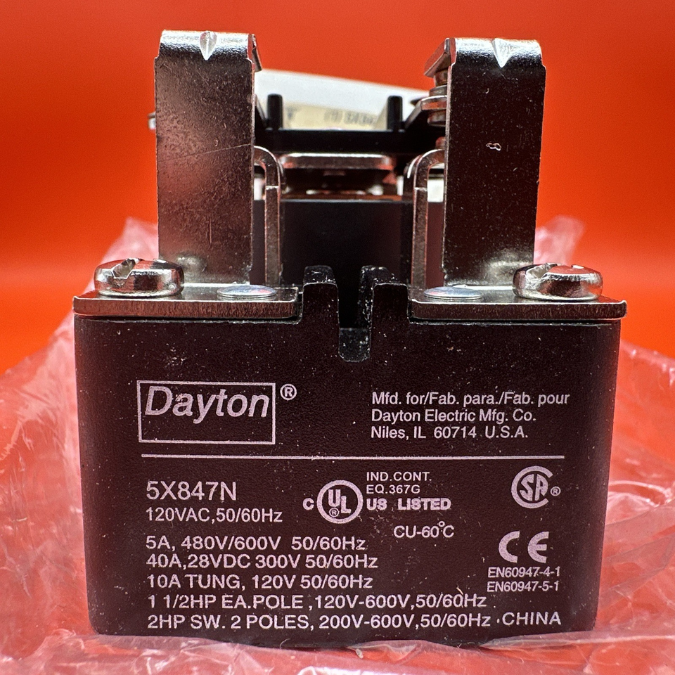 NEW Dayton 5X847N Open Power Relay, Surface Mounted, DPDT, 120V AC 2 ...