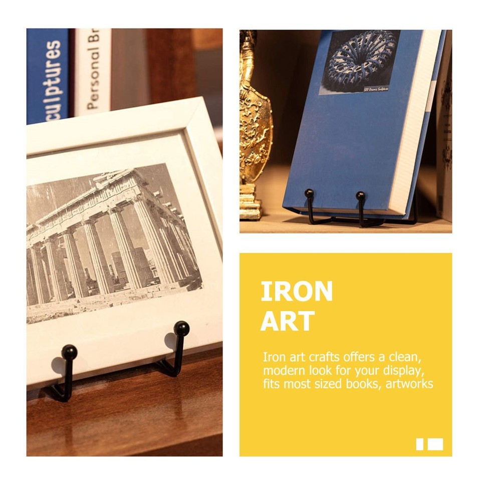 3Pcs Metal Frame Display Stands Iron Artwork Picture Holders Dinner ...