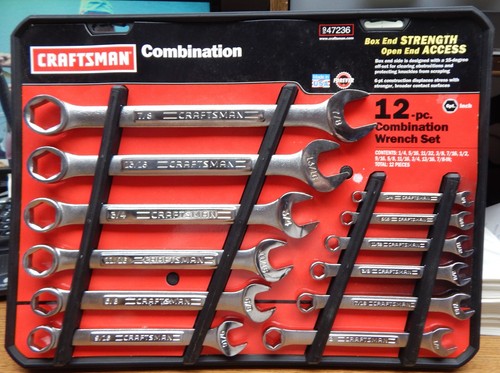 OLD CRAFTSMAN 47236 12 PC COMBINATION WRENCH SET MADE IN USA NIB NOS ...