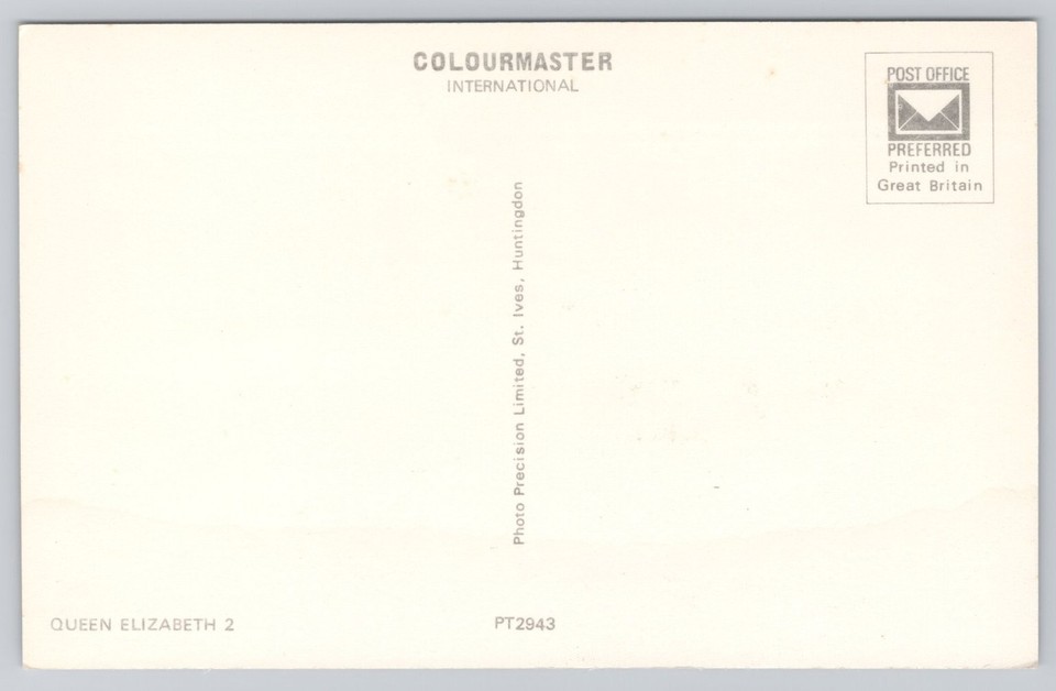 Vintage Cunard Queen Elizabeth 2 Ocean Liner Postcard Colourmaster GB ...
