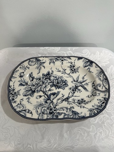 222 Fifth Adelaide Blue Oval Serving Platter NEW | eBay