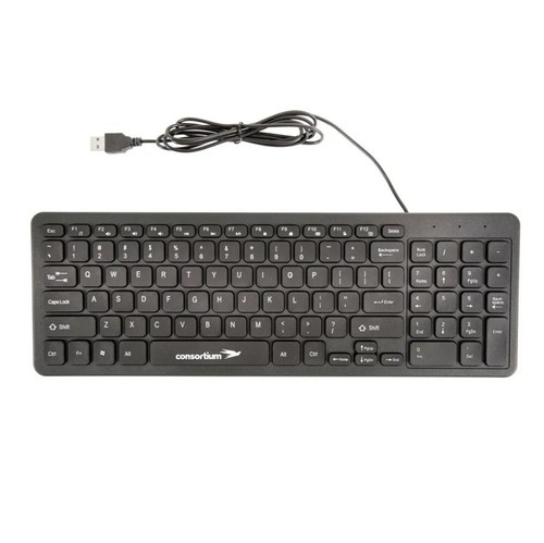 USB Wired Keyboard Full Size QWERTY Layout For PC Desktop Laptop NEW ...