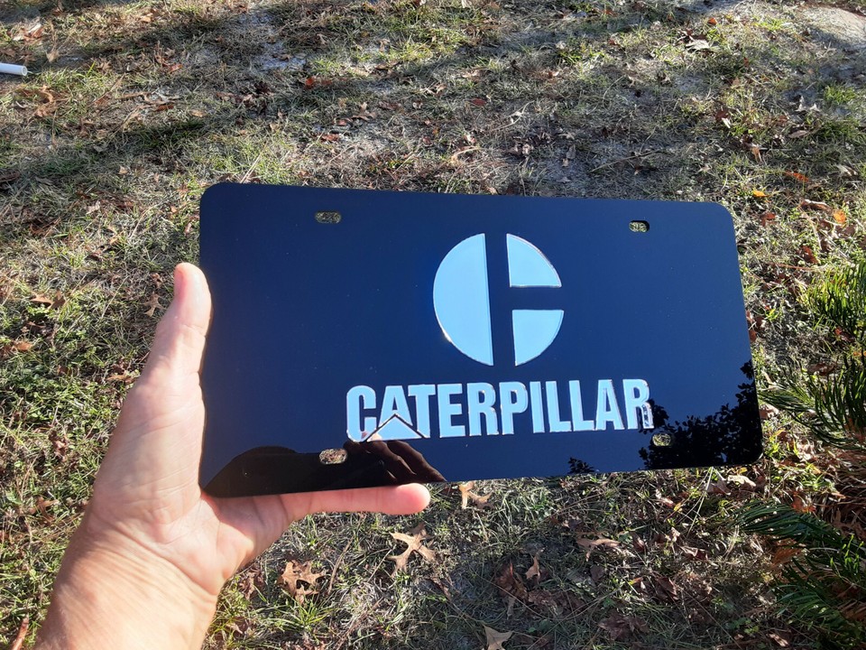 Caterpillar #2 Acrylic Mirror License Plate Auto Tag nice | eBay