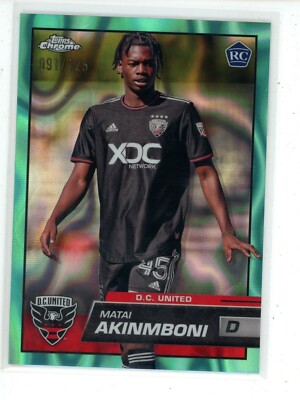 2023 Topps Chrome MATAI AKINMBONI Aqua Lava 91/125 RC #91 | eBay