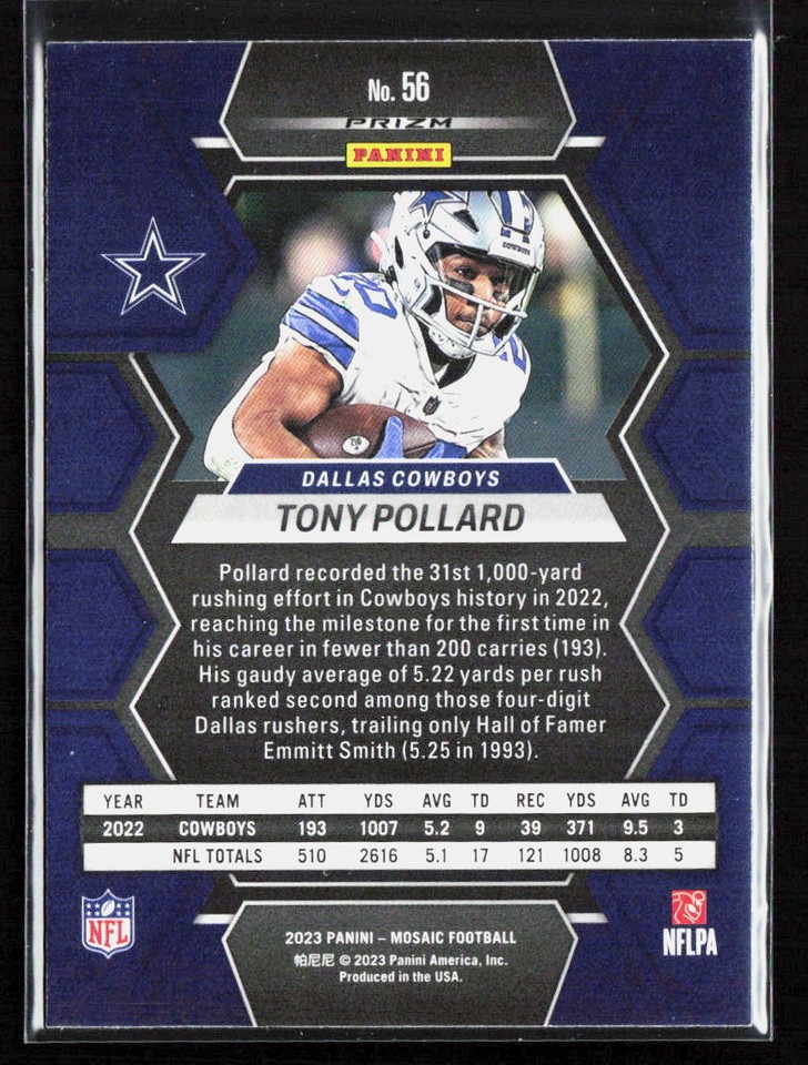2023 Panini Mosaic #56 Tony Pollard Silver Prizm | eBay
