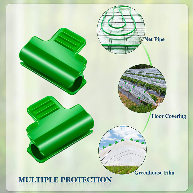 Green Pipe Clamps Stakes Greenhouse Row Cover Netting Film Garden Hoop ...