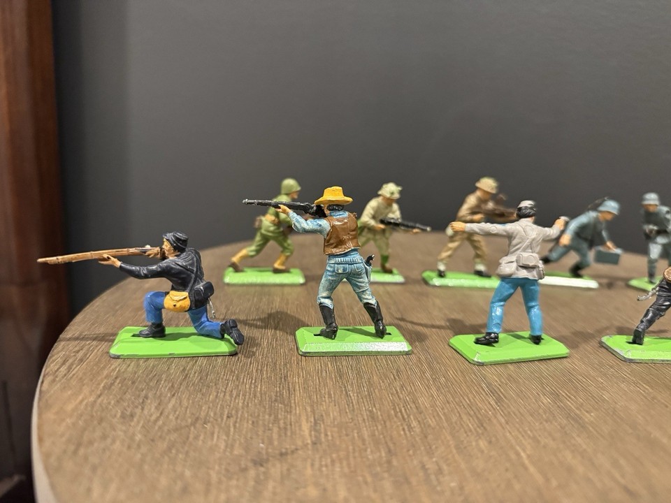 Vintage 1971 Britains LTD Deetail Civil War WW2 Indian Union Cowboy Lot ...