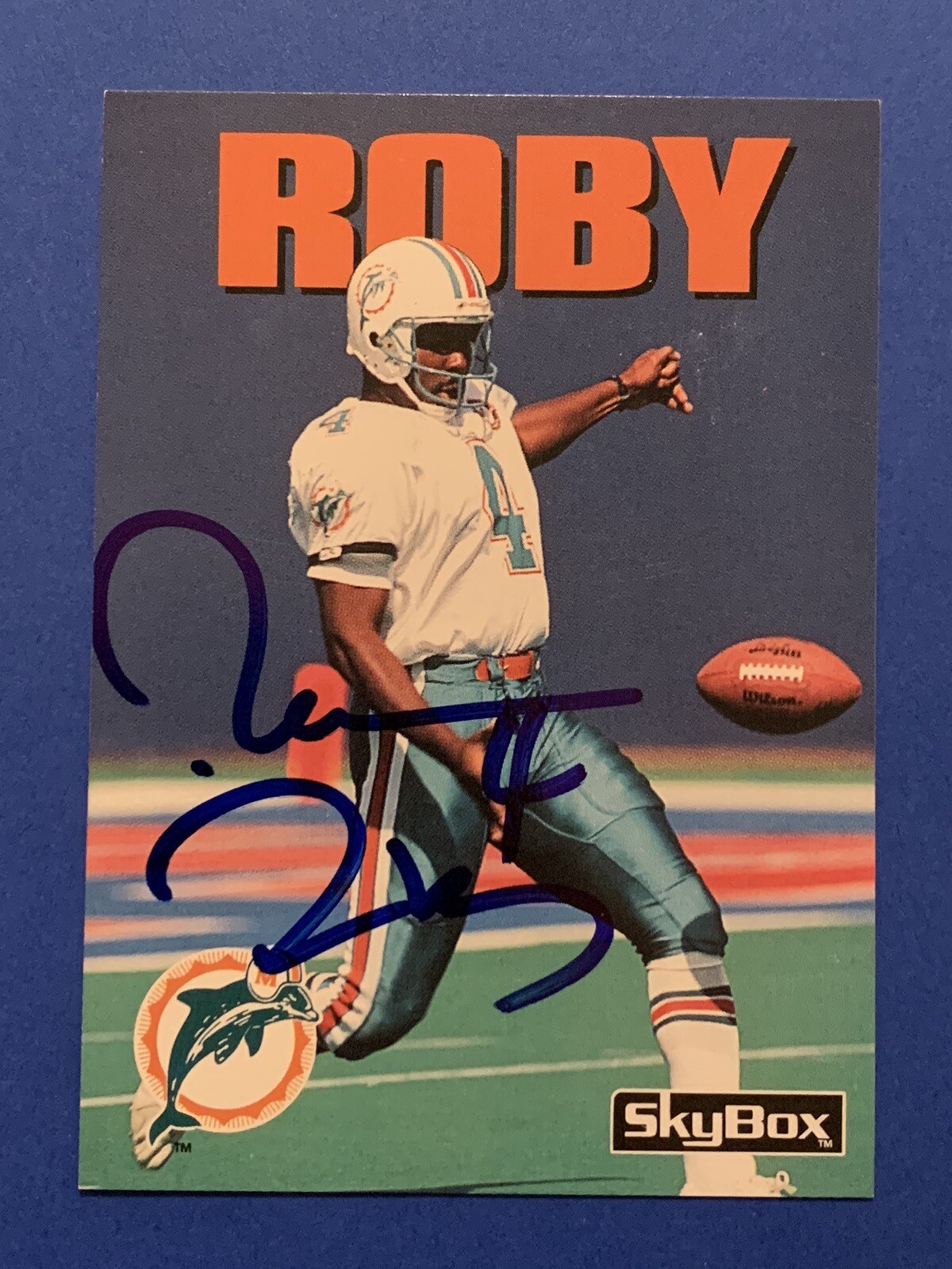 REGGIE ROBY (Dec) Signed 1992 Impact Miami Dolphins Iowa Hawkeyes ...