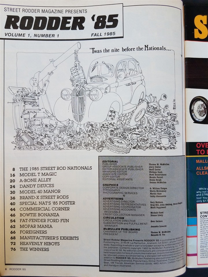 Rodder 1985 by Street Rodder Magazine Fall Vol 1 No 1 - Street Rod ...