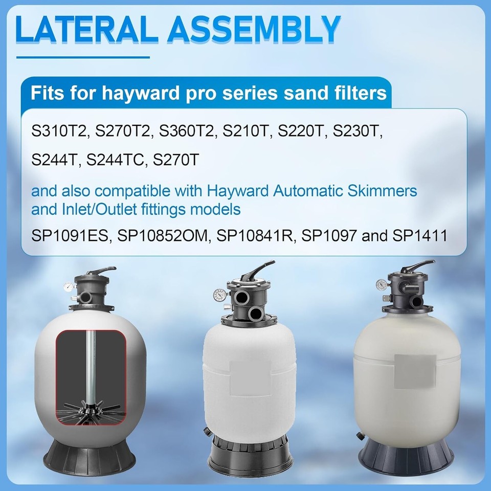 Lateral Assembly with Center Pipe for Hayward s244t Sand Pool Filter ...