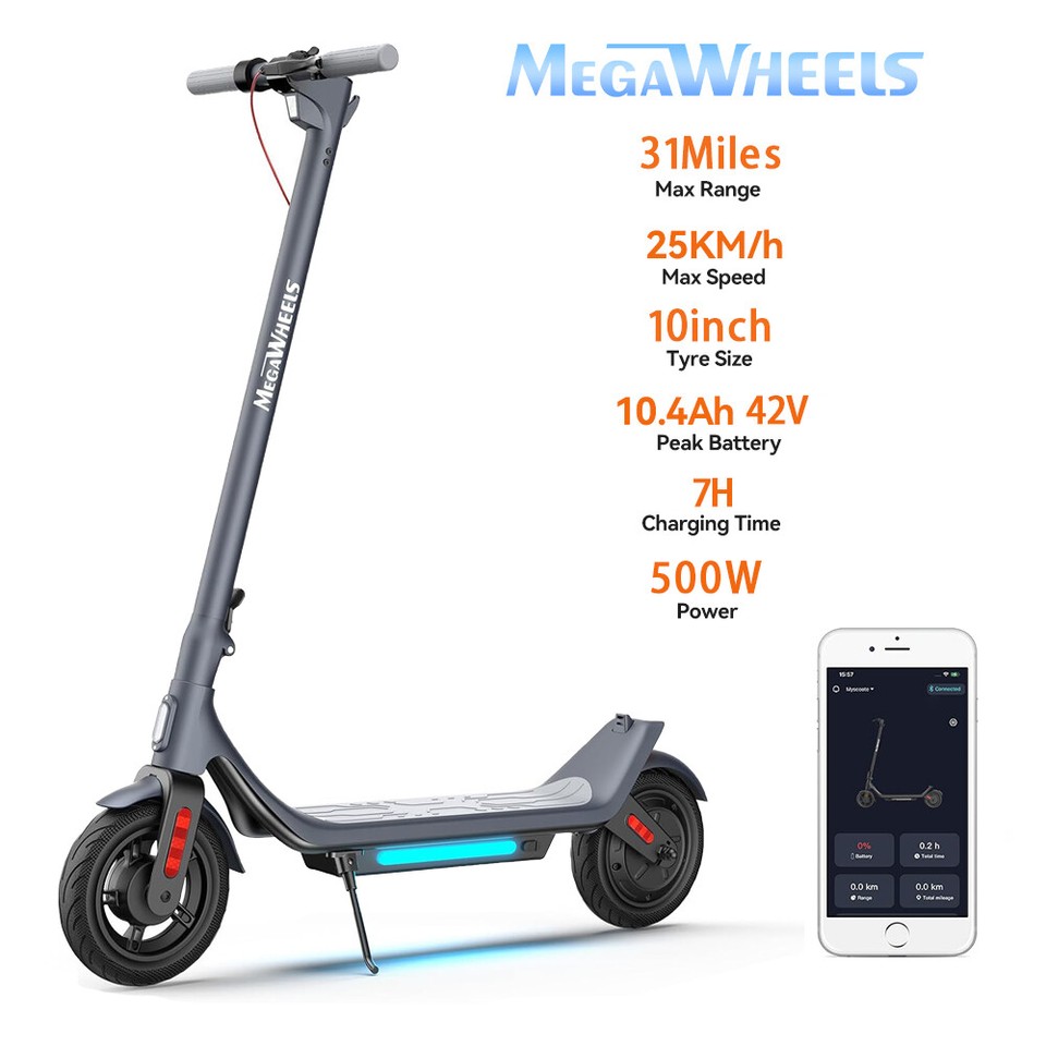 Megawheels Electric Scooter for Adult Teen Kid Long-Range E-Scooter ...