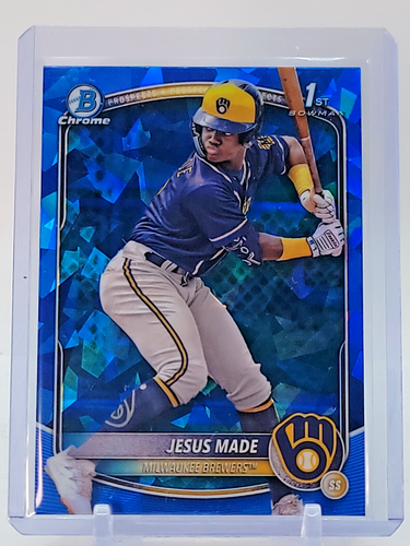 JESUS MADE 2025 BOWMAN CHROME SAPPHIRE 1ST MILWAUKEE BREWERS BCP-50 ...