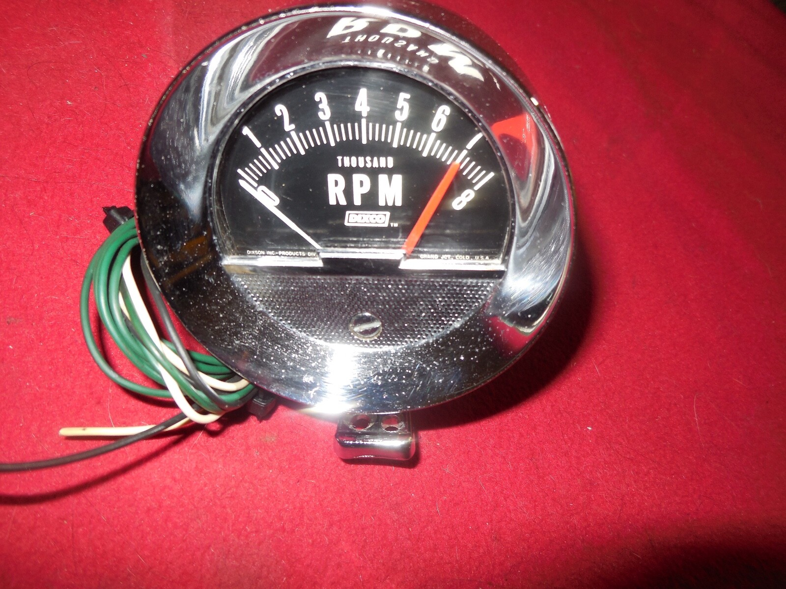 Vintage Dixco 0-8k Tachometer 3 1/8" diameter Bullet housing Nice Cond ...