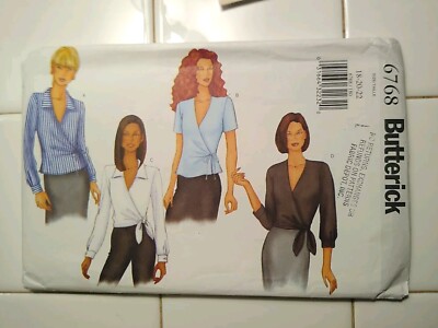 6768 Butterick Size 18-22 Misses Semi Fitted Wrap Top Pattern UNCUT | eBay