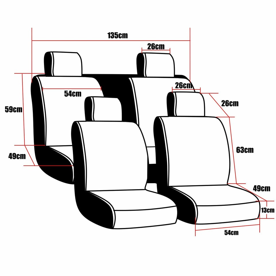 PU Leather 5-Seats SUV Front & Rear Car Seat Cover Cushion Full Set ...